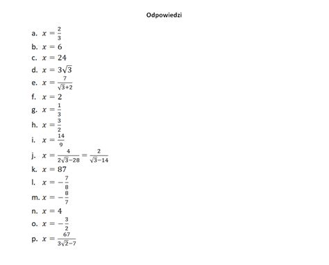 Matematyka Równania Liniowe