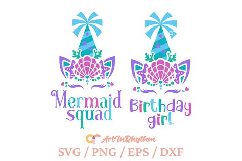 Birthday Girl Svg Mermaid Squad Svg Graphic By Artinrhythm · Creative