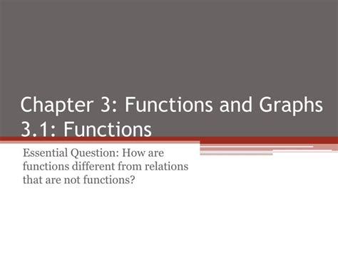 Ppt Chapter 3 Functions And Graphs 31 Functions Powerpoint