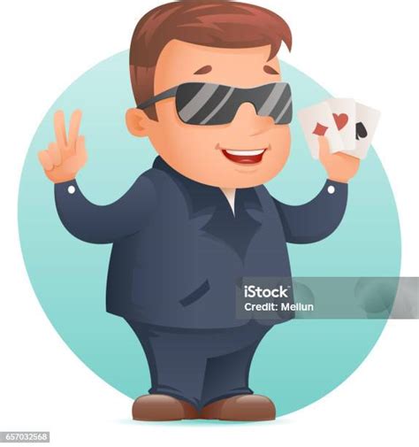 카지노 포커 카드 도박 마스코트 프로 선수 또는 운이 신인 만화 디자인 벡터 일러스트 레이 션 가능성에 대한 스톡 벡터 아트 및 기타 이미지 Istock