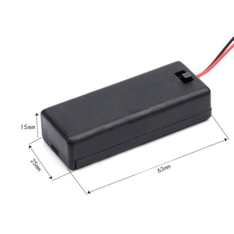 Suporte Para 2 Pilhas Palito Aaa Com Chave On Off