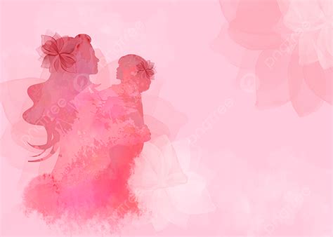 Mothers Day Watercolor Halo Due Background Wallpaper Mother Daughter
