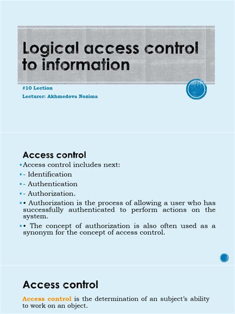 10 11 Access Control Models Pdf Computer Access Control Information Technology Management