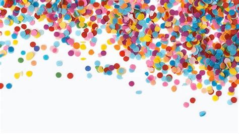 Premium Ai Image Colorful Assorted Confetti With Serpentine On White