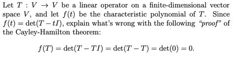 solved let t v→v be a linear operator on a