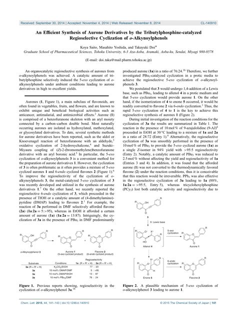 Pdf Cheminform Abstract An Efficient Synthesis Of Aurone Derivatives By The Tributylphosphine