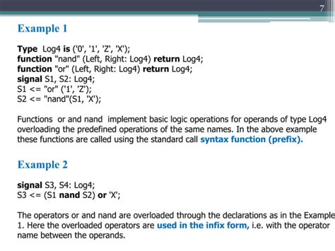 Operating Overloading In Vhdl Ppt