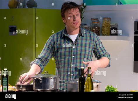 London Uk 7th December 2012 Jamie Oliver Conducts A Cooking
