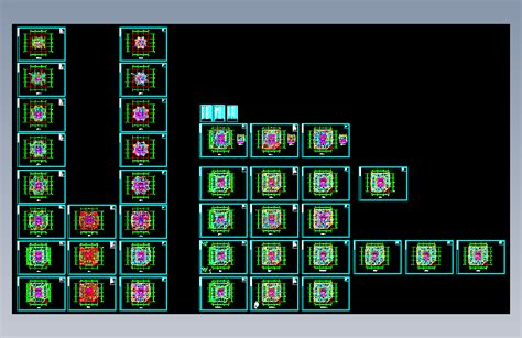 某商业步行街四十五层双子星大厦结构施工图（152米） Autocad 2000 模型图纸下载 懒石网