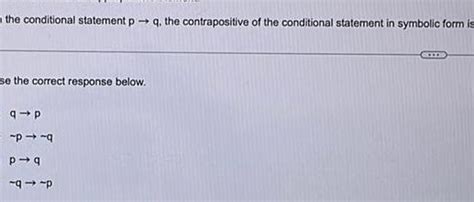 Answered The Conditional Statement Pq The Contrapositive Of The Kunduz