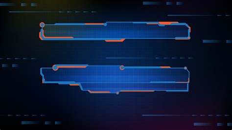 청록미래의 블루 빛나는 기술 공상 과학 소설 프레임 허드 Ui 하부 세 번째 버튼 바 0명에 대한 스톡 벡터 아트 및 기타