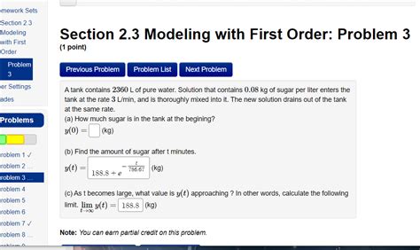 Solved Omework Sets Section 23 Modeling With First Order