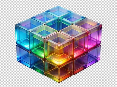 Premium PSD Colorful Cube With Lights