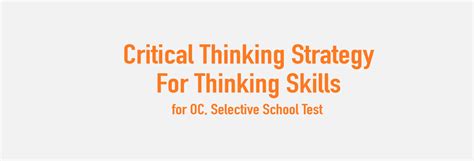 2025 Guide To Oc And Selective Thinking Skills Pre Uni New College
