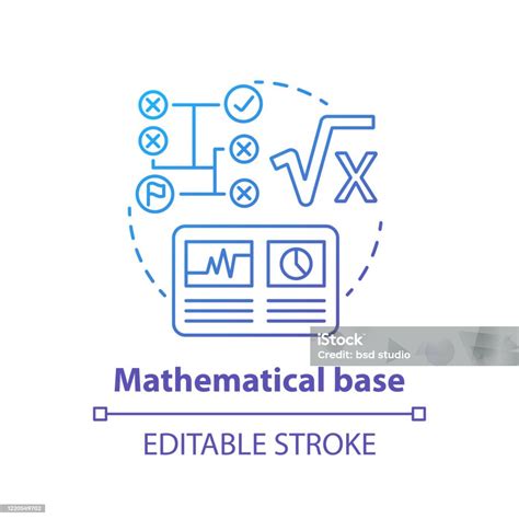 수학 기본 파란색 그라데이션 개념 아이콘입니다 계산 아이디어 얇은 선 그림 숫자 숫자의 조합 산술 숫자 시스템 벡터 절연 윤곽선 도면 편집 가능한 스트로크 0명에 대한 스톡