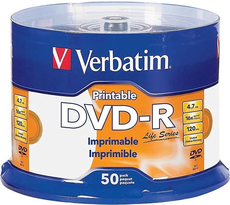 Verbatim Life Series Dvd R Printable Disc Spindle Pack Of