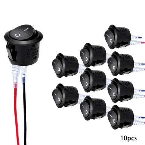 5pcs 10pcs 3pcs Kcd1 On Off Round Rocker Switches Spst 20mm Mini 12 Volt Mini Circle Toggle