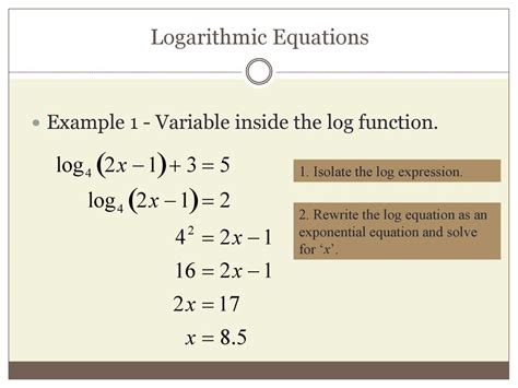 Mrs Volynskaya Pre Calculus Exponential And Logarithmic Equations Ppt Download