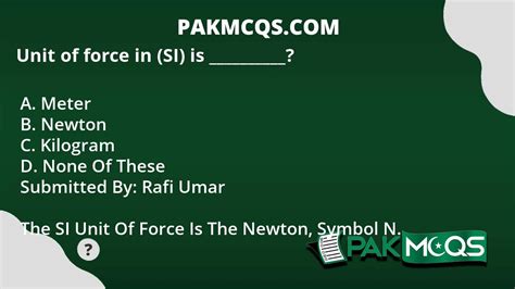 Newton Unit Of Force