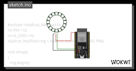 Neopixel Ring Light Wokwi ESP32 STM32 Arduino Simulator