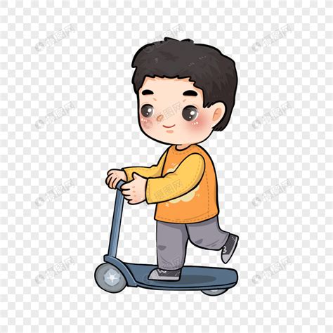 스쿠터를 타는 소년 Png 일러스트 무료 다운로드 Lovepik