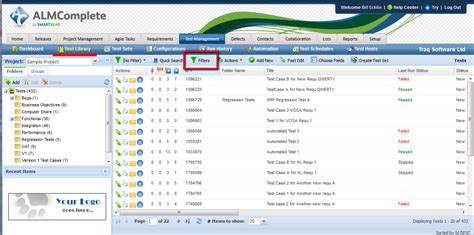 tracking results and traceability for automated tests test management