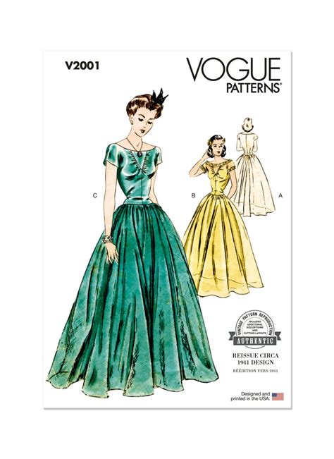 Vogue Patterns V2001 Misses Dress Sewdirect Australia