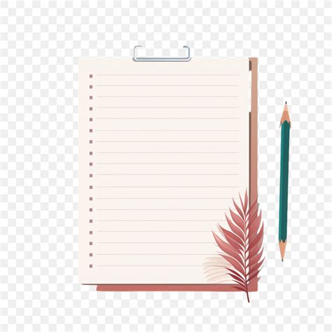 Notes Template Clipboard And Pencil With Leaf Png 4096x4096px