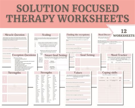 Solution Focused Therapy Worksheets Therapy Worksheets Mood Tracker School Psychology Social
