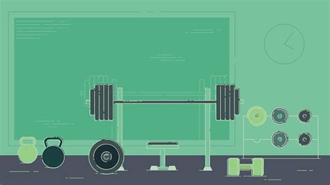 체육관 운동 장비 룸 인테리어 실내 세트 선형 스트로크 윤곽선 평면 스타일 벡터 아이콘입니다 흑백 사이클 자전거 전원 역도 체조 링 공 벽 바 아이콘 모음 0명에 대한 스톡