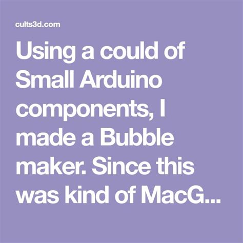 Free Bubble Maker With Small Arduino Components