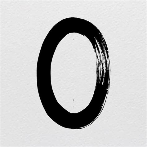 Free Vector Number 0 Brush Stroke Handwritten Typography Vector
