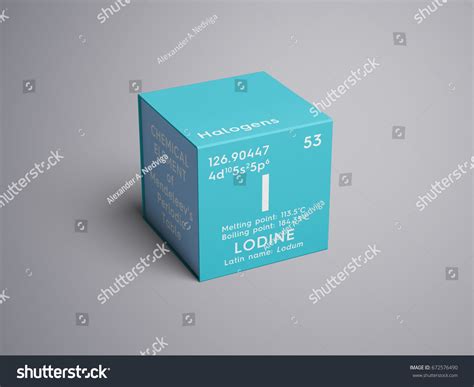 Lodine Lodum Halogens Chemical Element Mendeleevs Stock Illustration