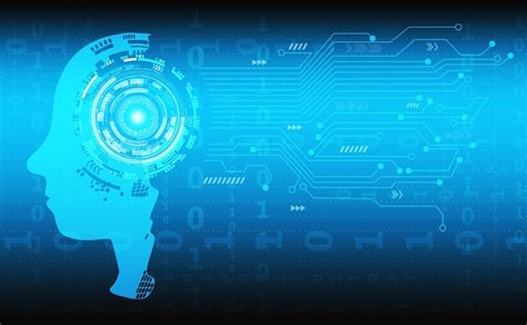 Premium Vector Ai Robot Of Binary Coding Processing Over Blue