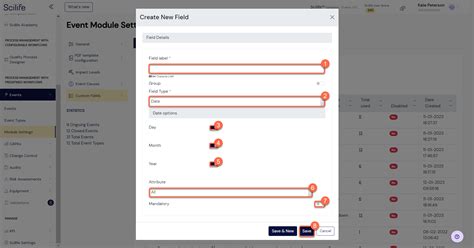 Creating A Date Custom Field Scilife