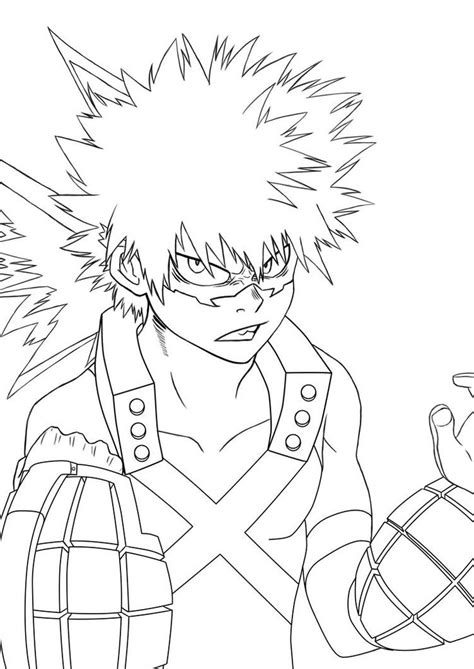 Katsuki Bakugo Line Art By Laurajeanda On Deviantart In 2021 My Hero Academia Coloring Pages