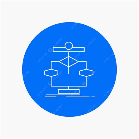 Diagram Flow Clipart Png Images Algorithm Chart Data Diagram Flow White Line Icon In Circle