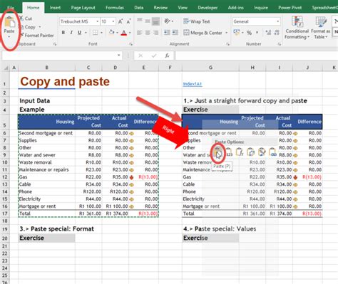 Copy And Paste And Paste Special • Online Excel Za