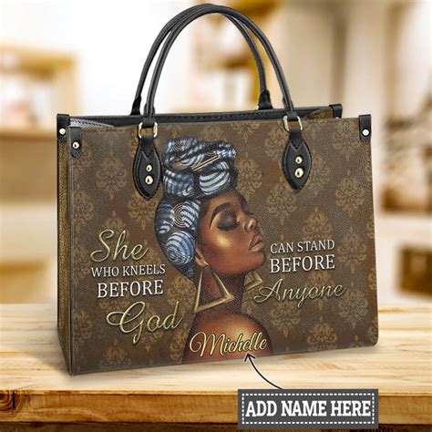 Black Woman Leather Bag Black Woman Handbag Custom Leather Inspire