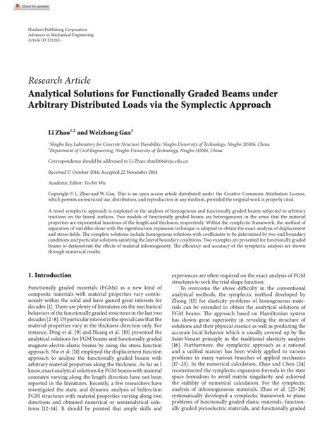 pdf analytical solutions for functionally graded beams under