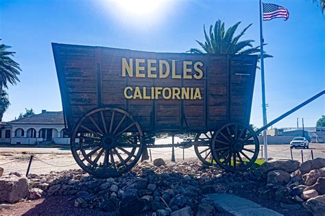 Needles Railroad Borax Wagon In Needles California Route 66 Road Map