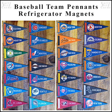 Mlb Baseball Team Pennants Refrigerator Magnets Pick Your Magnets