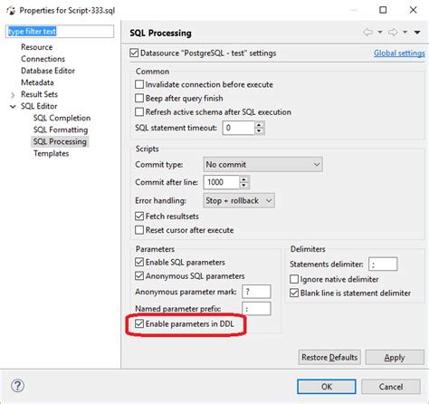 Bug Sql Parameters Dont Work In Certain Queries · Issue 1766 · Dbeaverdbeaver · Github