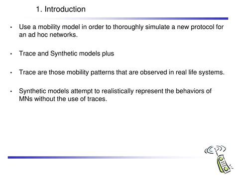 PPT A Survey Of Mobility Models For Ad Hoc Network Research PowerPoint Presentation ID