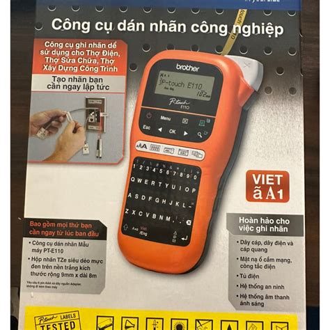 Mua Máy in nhãn cầm tay Brother P Touch PT E110 Tặng 1 cuộn nhãn 9mm hàng chính hãng giá rẻ