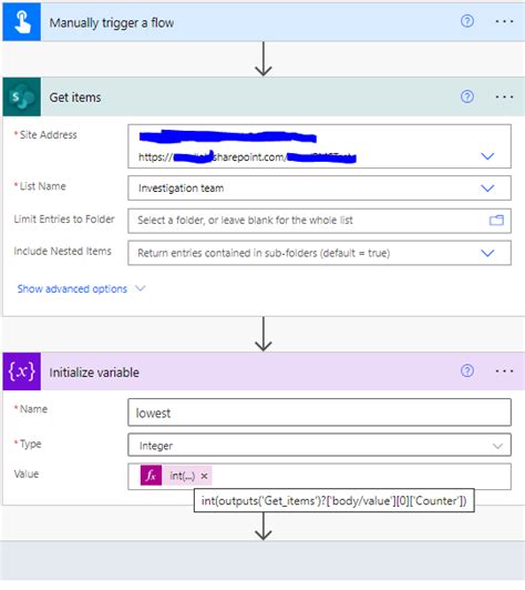 Power Automate Sharepoint List Composeget Item Operation Error Stack Overflow