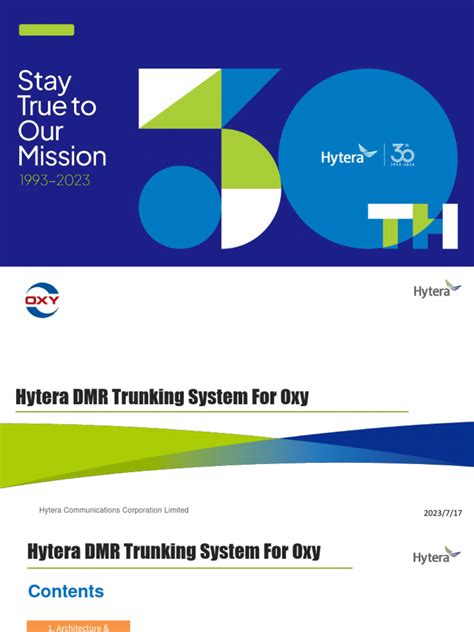 Hytera Dmr Trunking System For Oxy Pdf Computer Network Base Station