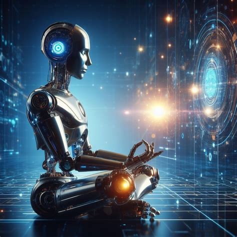 Premium Ai Image Futuristic Robot Artificial Intelligence Enlightening Ai Technology Concept