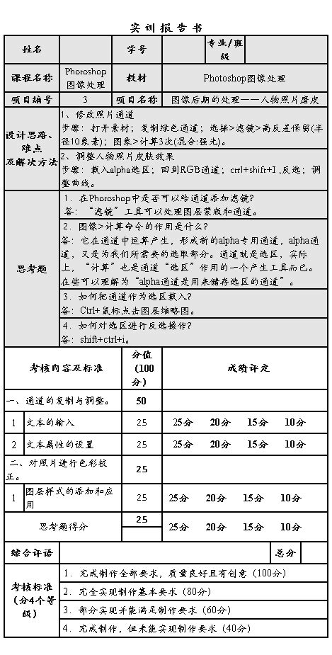 Ps实训报告书2 范文118
