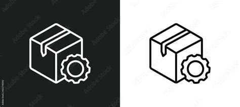 Supply Chain Outline Icon In White And Black Colors Supply Chain Flat